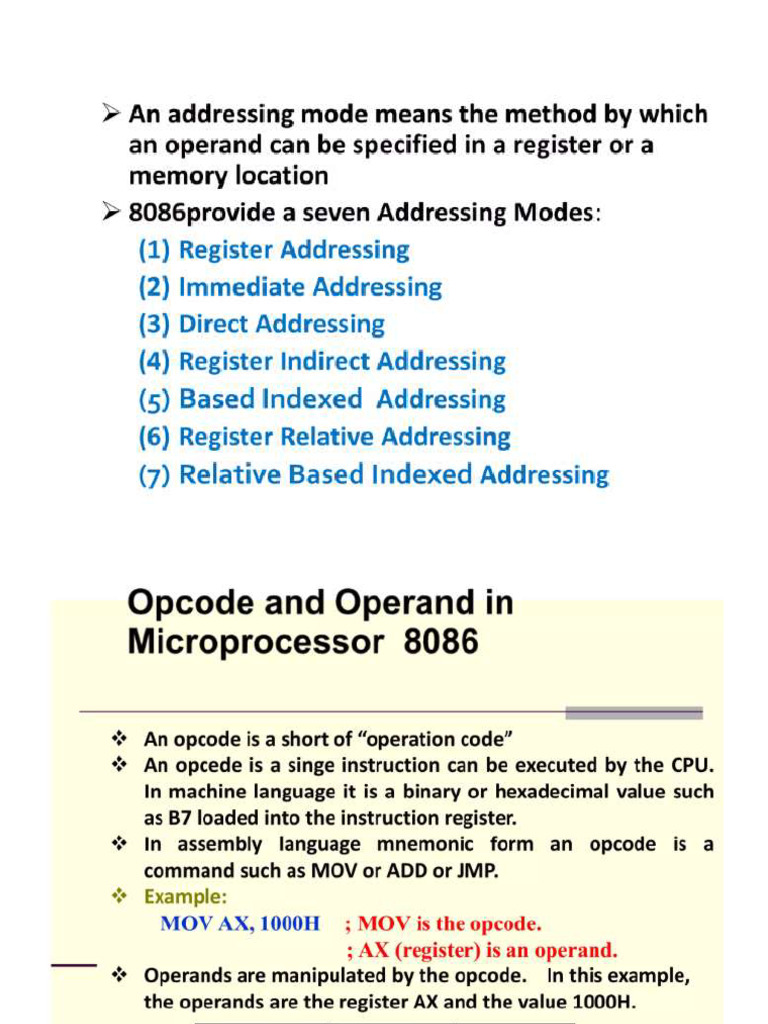 Addressing Mode in X86 - Imp | PDF