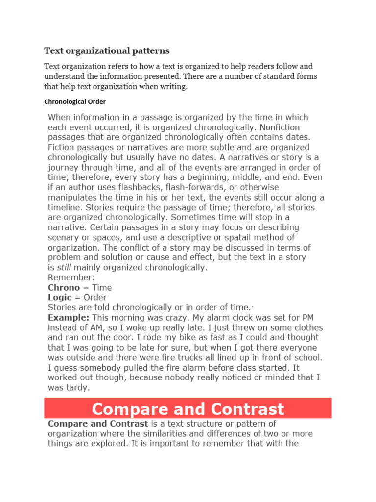 12. Text organizational patterns | PDF | Feeling | Volcano