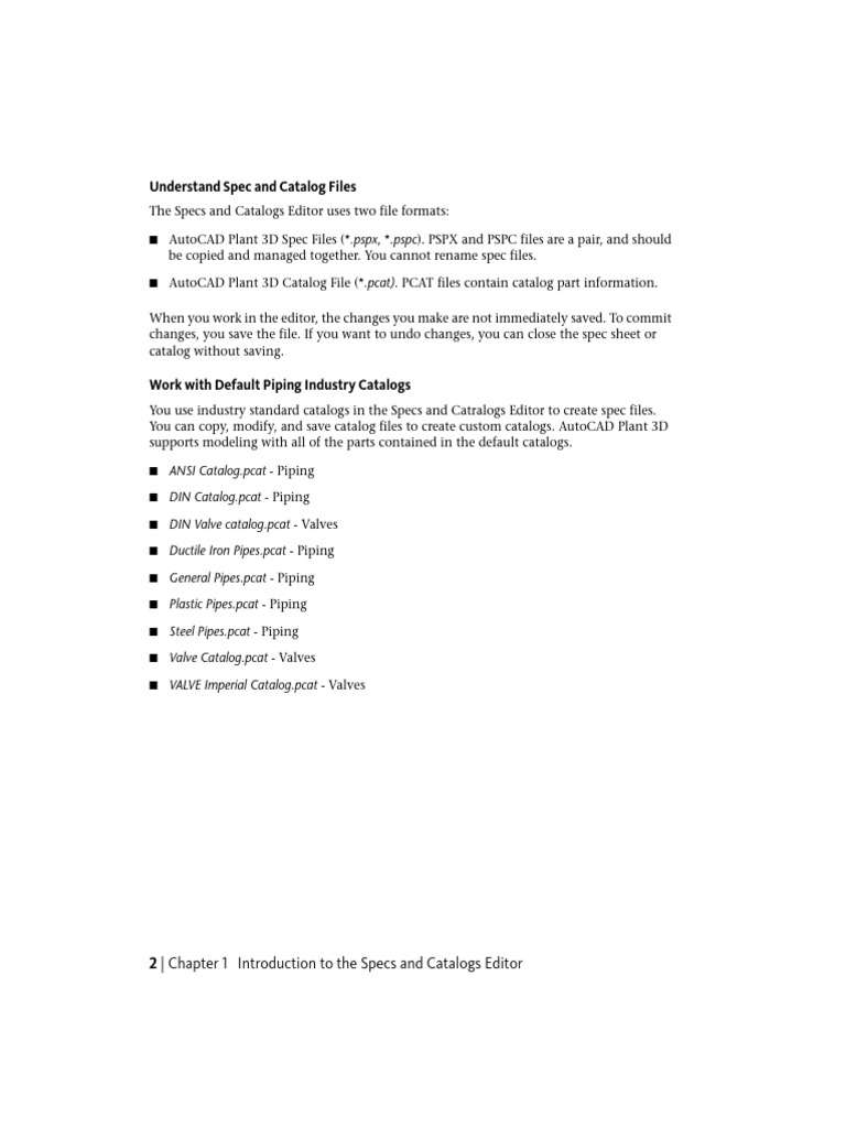 Understanding Plant 3D Spec and Catalog Files | PDF