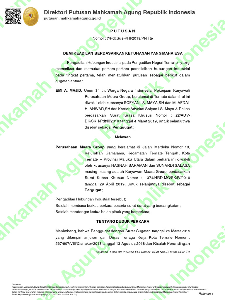 Putusan 7 PDT - Sus-Phi 2019 PN Tte 20220810155415 | PDF