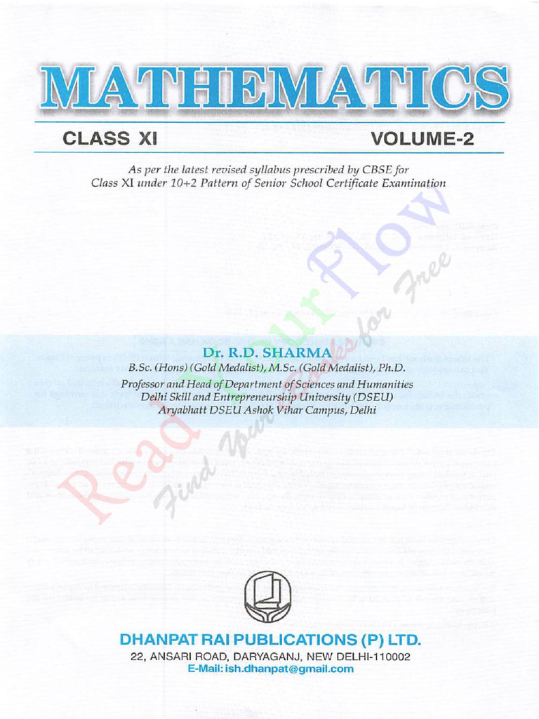 RD Sharma Vol 2 | PDF