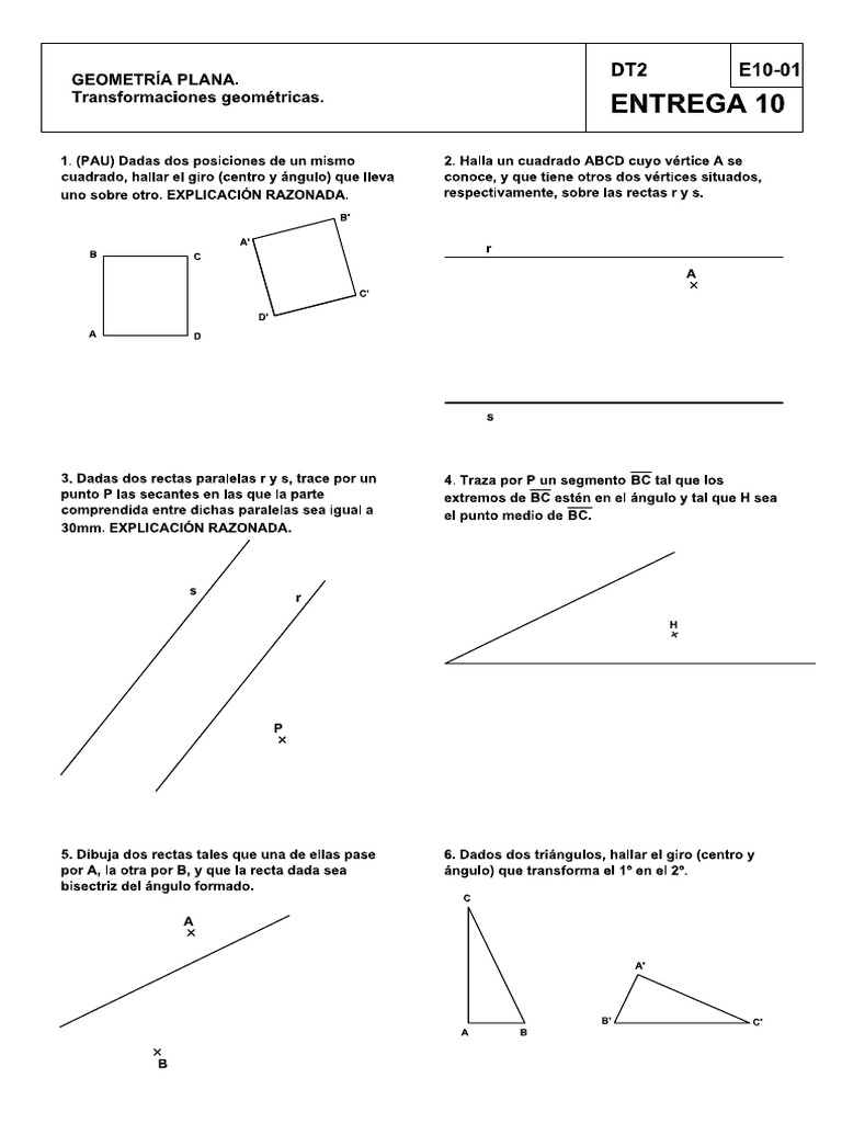 Entrega 10- Transformaciones Geométricas ENUNCIADOS | PDF