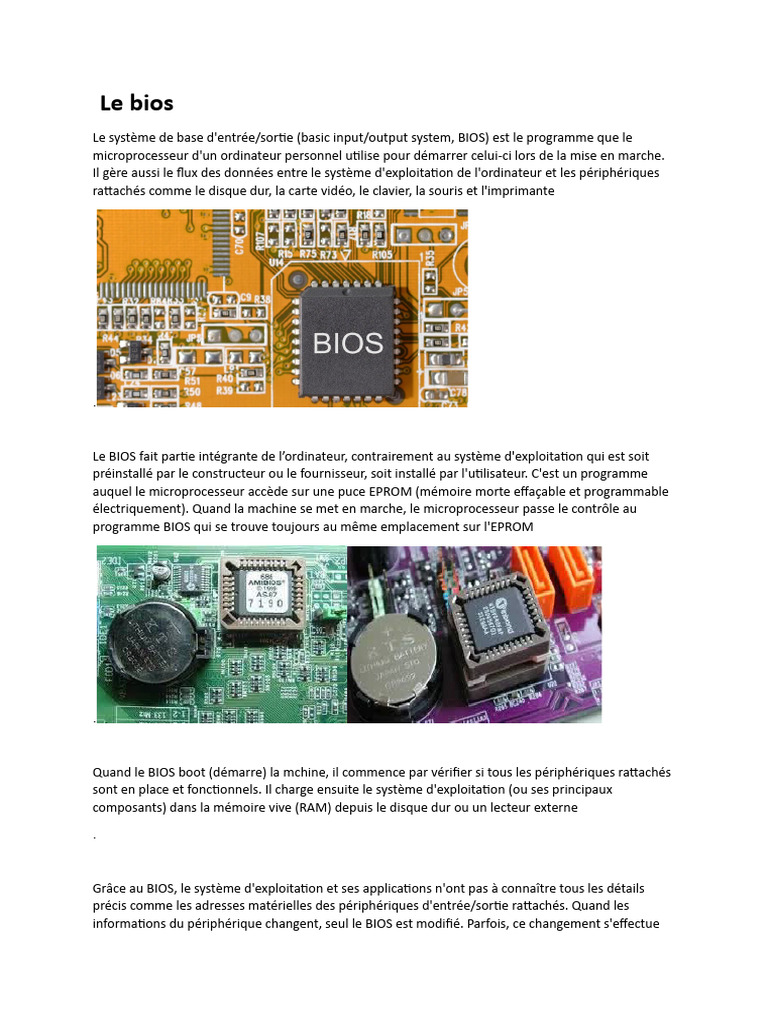 Le Bios | PDF | Entrée/Sortie | Bios