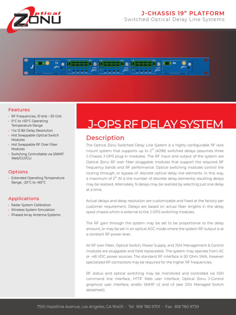 Delay Line System Datasheet | PDF | Wavelength Division Multiplexing ...