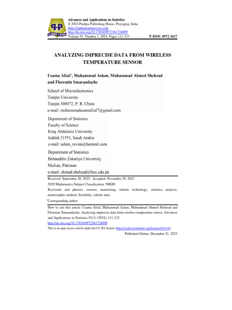 Analyzing Imprecise Data From Wireless Temperature Sensor | PDF ...