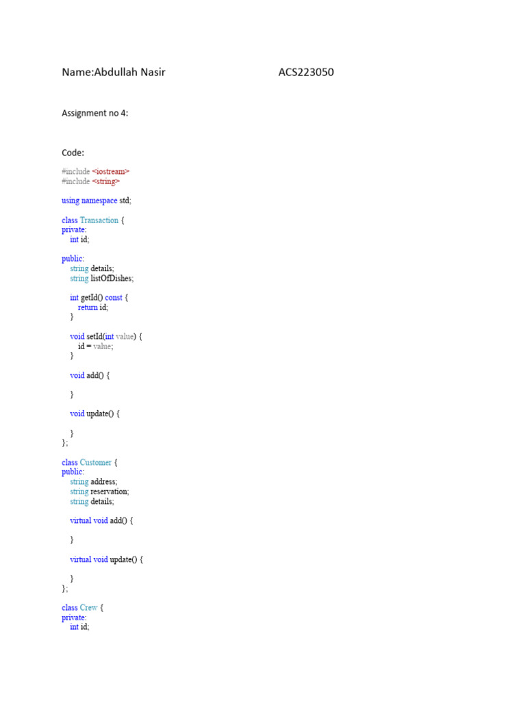 Oop Assignment | PDF | Computer Programming | Software Engineering Oop Assignment | PDF | Computer Programming | Software Engineering