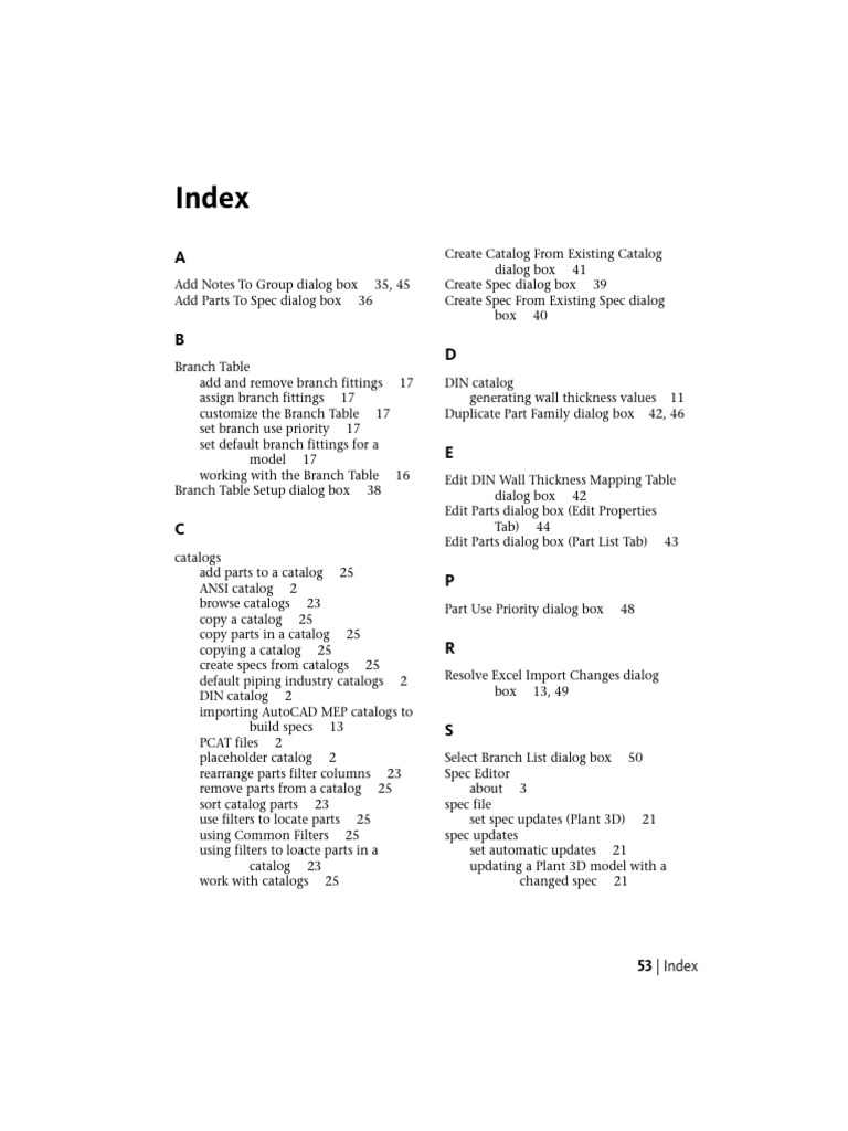 Plant 3D Specs and Catalogs - 572024011817-18-0617180657 | PDF