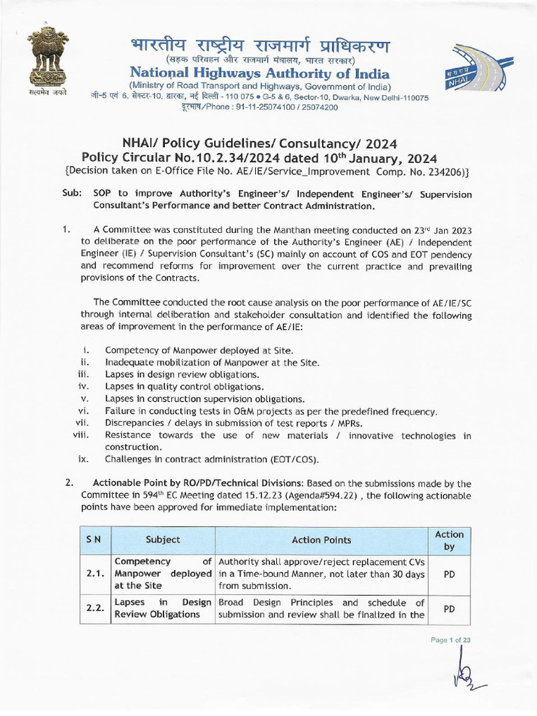 Policy Circular No. - 10.2.34 | PDF