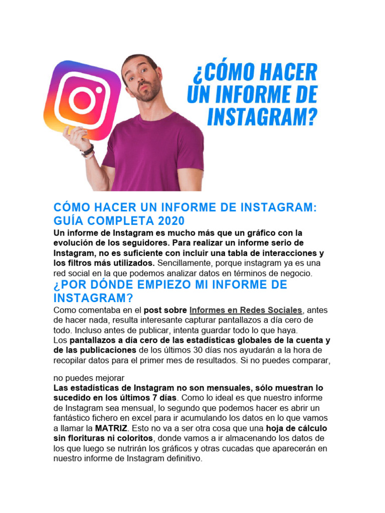 Cómo Hacer Un Informe de Instagram | PDF | Hashtag | Estadísticas