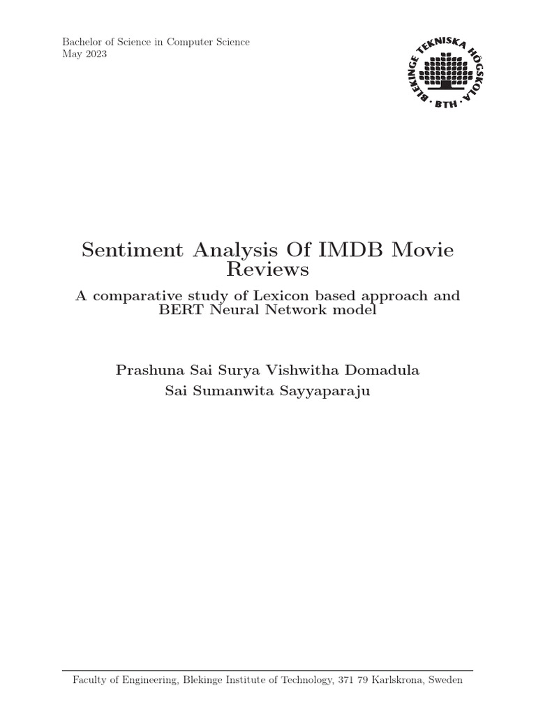 SentimentAnalysisOfIMDBMovie Reviews | PDF | Machine Learning | Deep Learning
