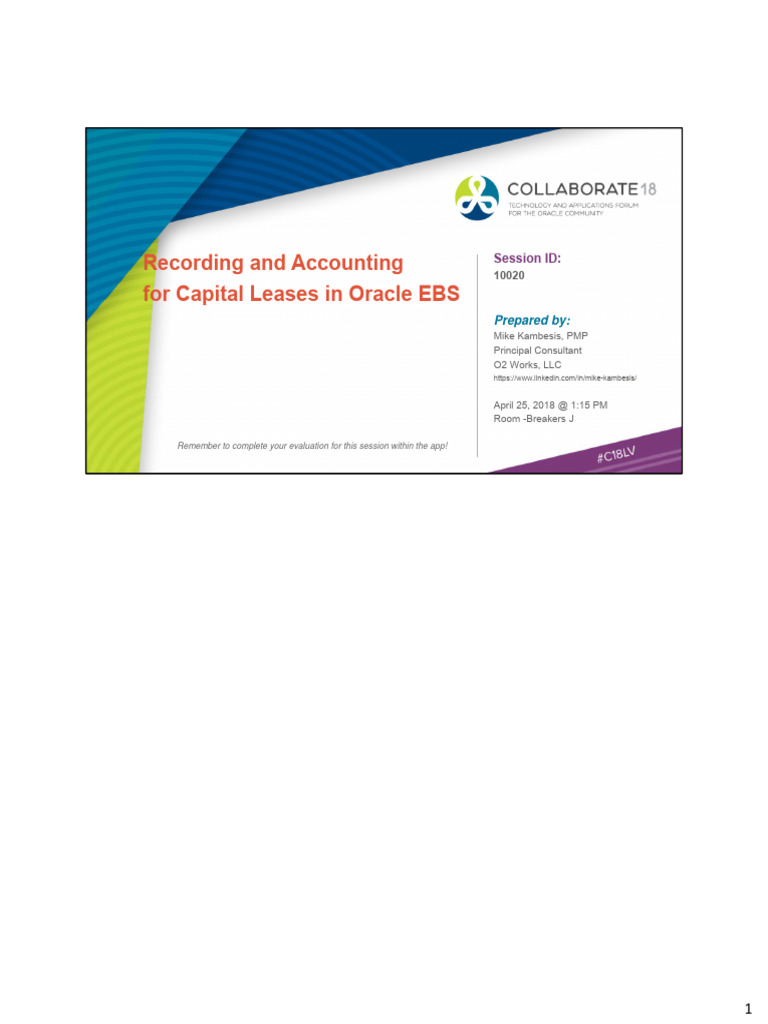 Recording and Accounting For Capital Leases in EBS | PDF | Accounts Payable | Lease