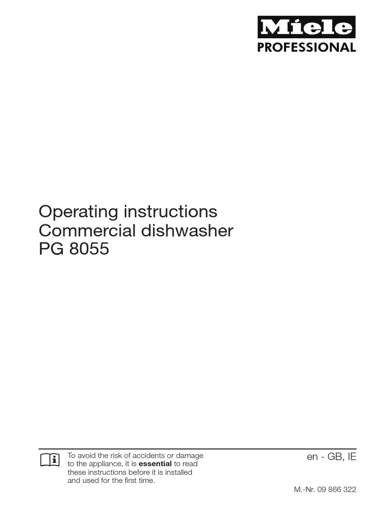 Miele PG 8055 Manual | PDF | Menu (Computing) | Waste