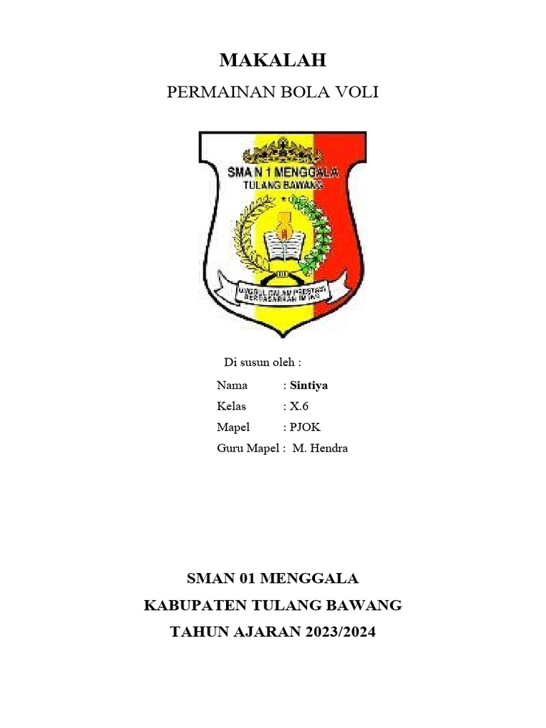 Makalah Bola Voli | PDF | Olahraga & Rekreasi