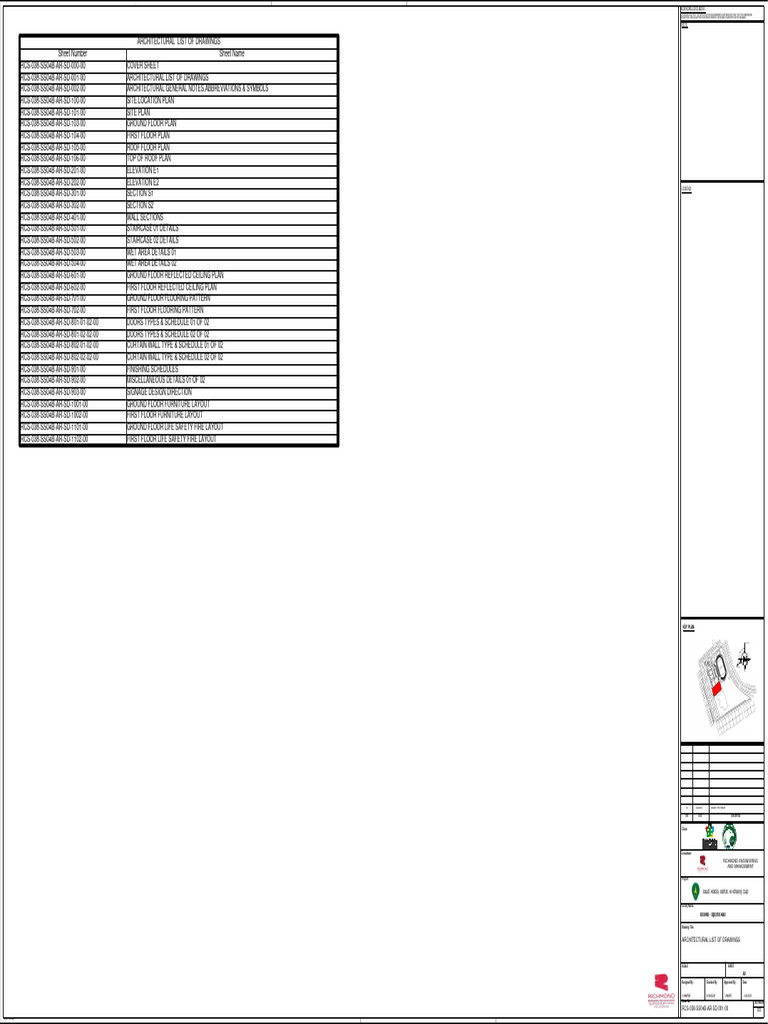 Rcs-038-Ss04b-Ar - SD-001-00 - Architectural List of Drawings | PDF ...