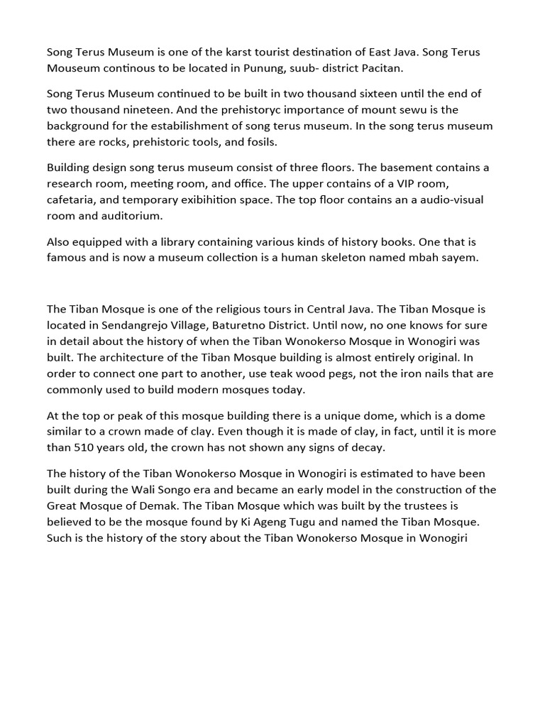 Song Terus Museum Is One of The Karst Tourist Destination of East Java ...