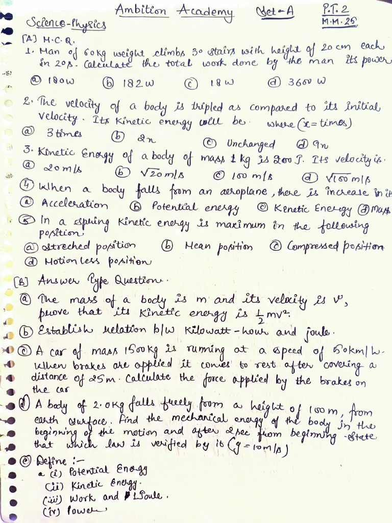 Important Questions | PDF | Physics | Change
