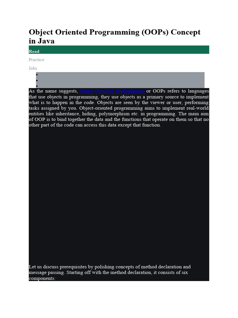 Object Oriented Programming Pdf