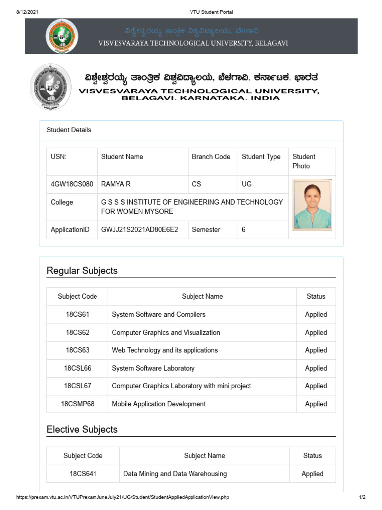 VTU Student Portal | Download Free PDF | Application Software | Computing