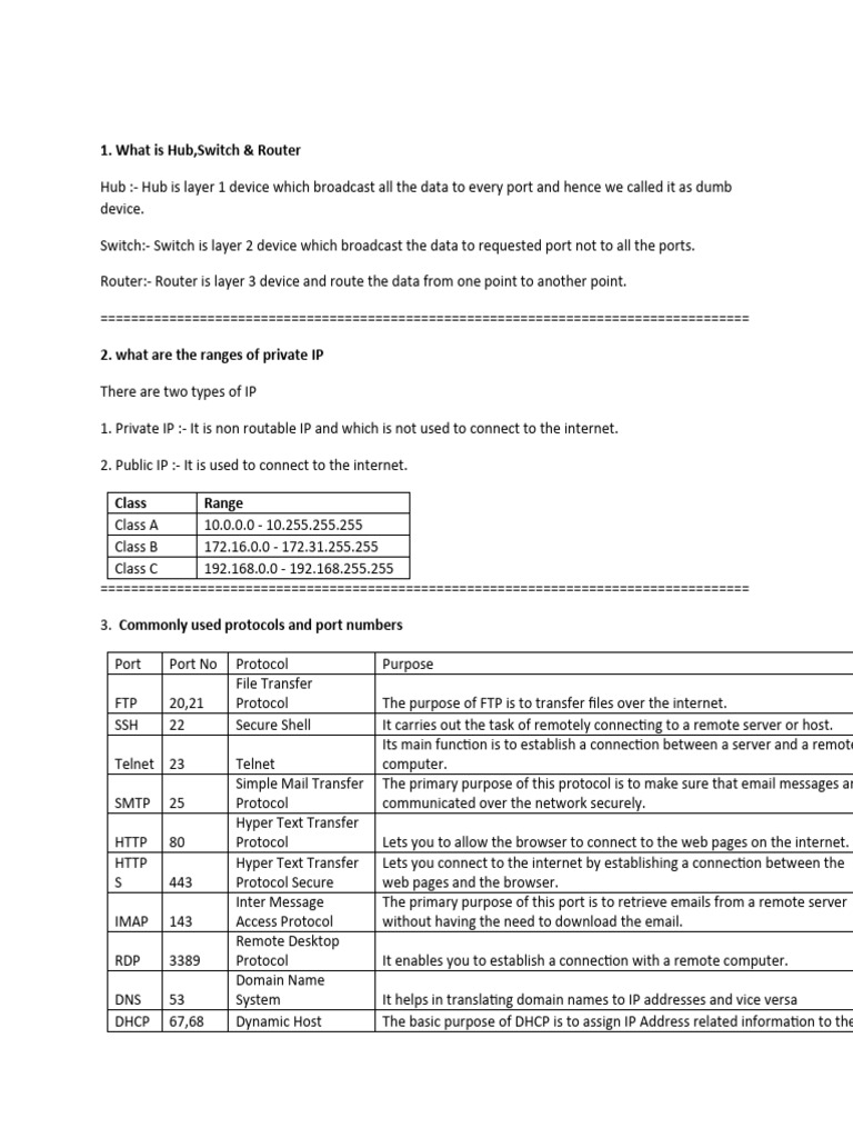 Networking Interview Q&A | PDF | Transmission Control Protocol | Osi Model