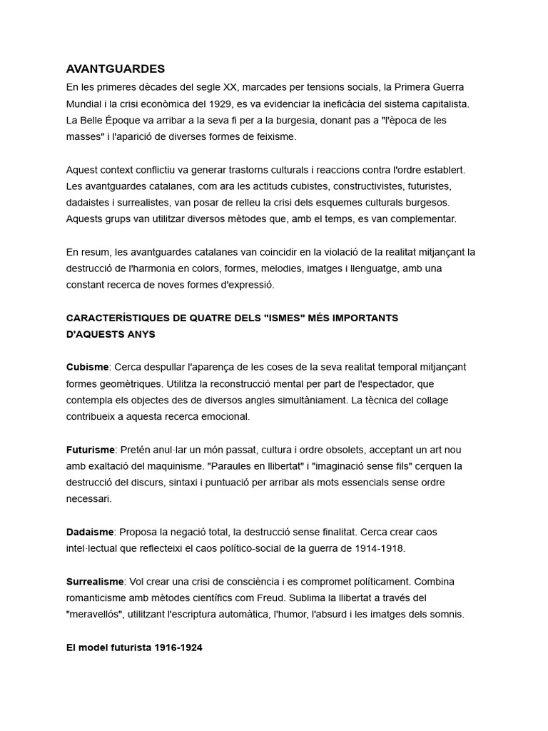 Avantguardes Catalanes | PDF