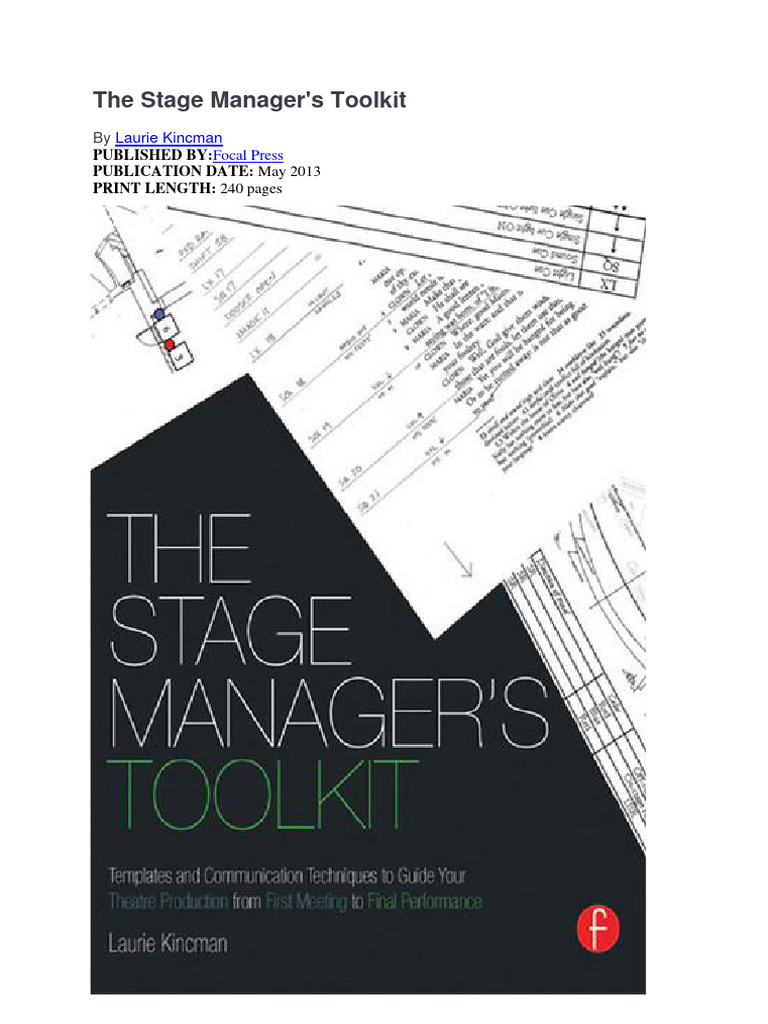 The Stage Manager's Toolkit Guide | PDF | Serif | Typefaces