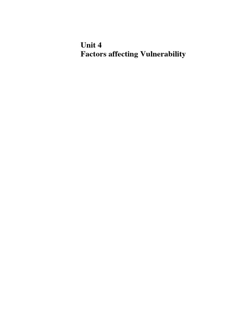 Factors Affecting Vulnerability | PDF | Hazards | Vulnerability