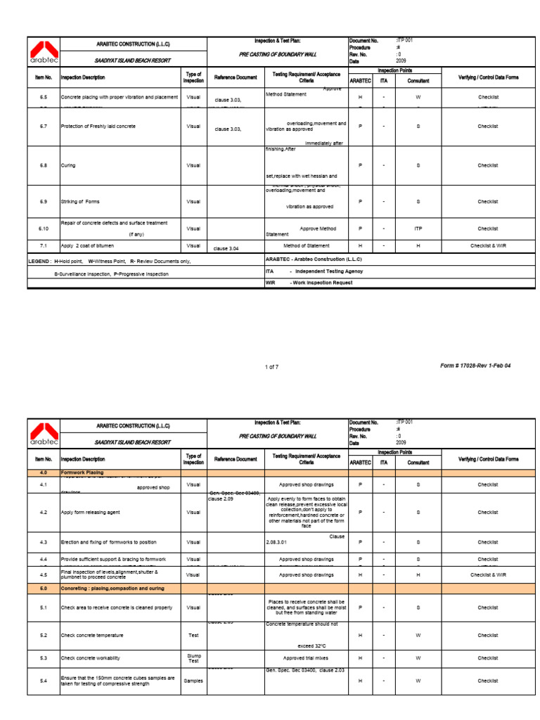 05-Arabtec Itp Precast Boundary Wall Infrastructure | PDF | Concrete ...