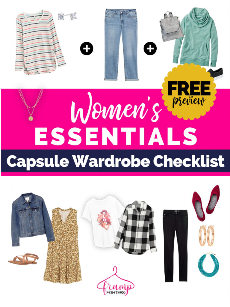 FREE Wardrobe Checklist For Womens Essentials Outfit Calendar | PDF ...