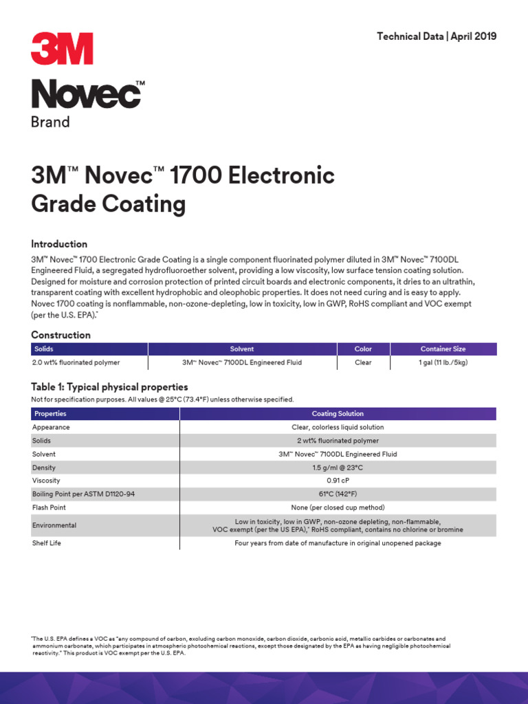 3m Novec 1700 Egc | PDF | Silicone | Corrosion
