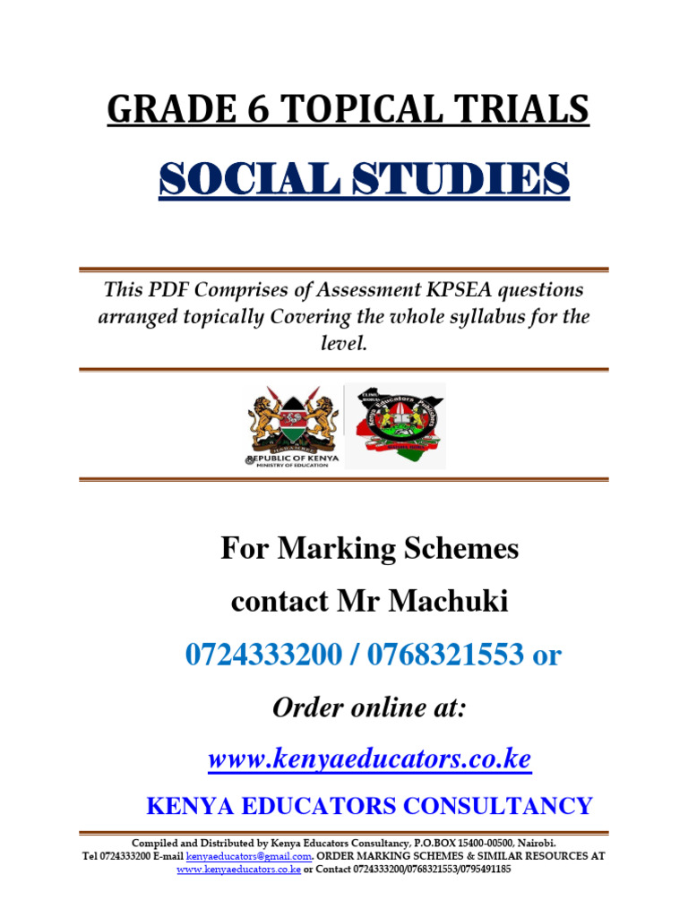 Grade 6 Social Studies Revision Guide | PDF | Kenya | East Africa