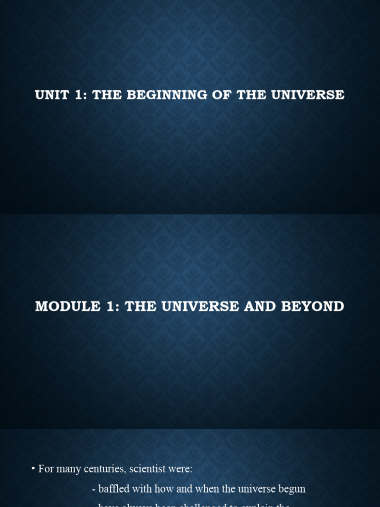 MODULE 1 The Universe and Beyond | PDF | Theory | Universe