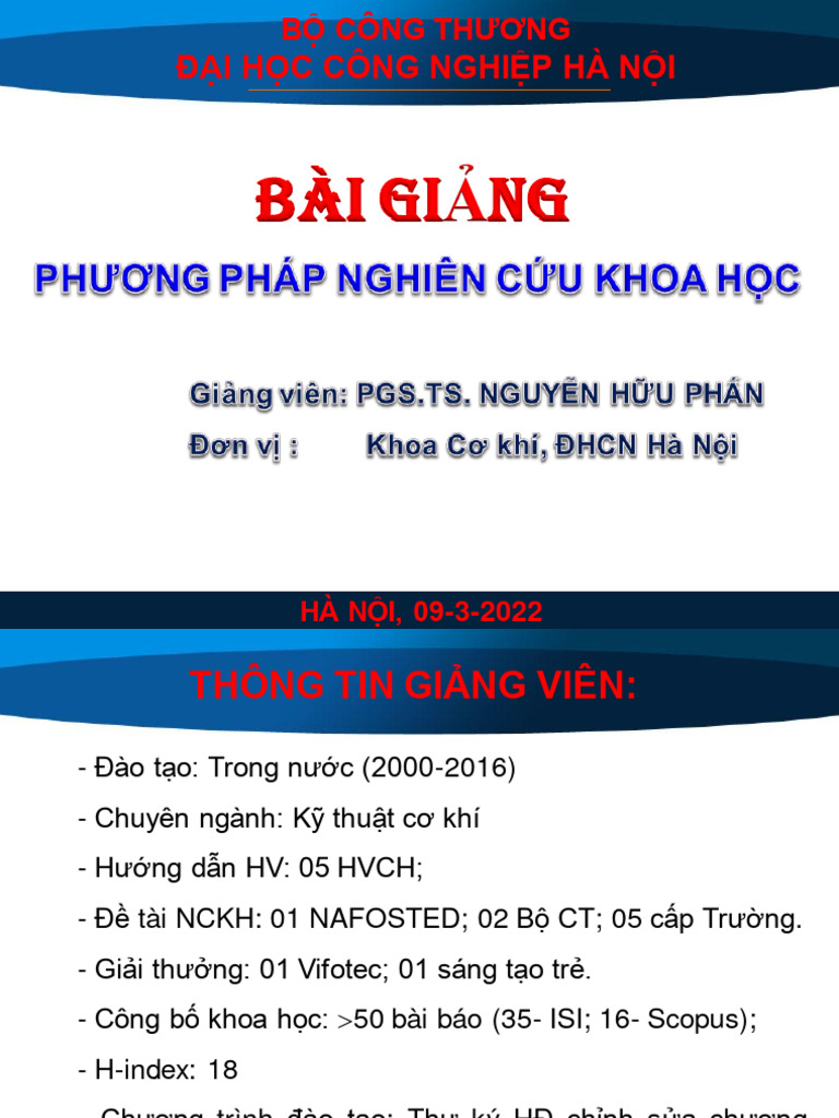 2023 Bai Giang NCKH | PDF
