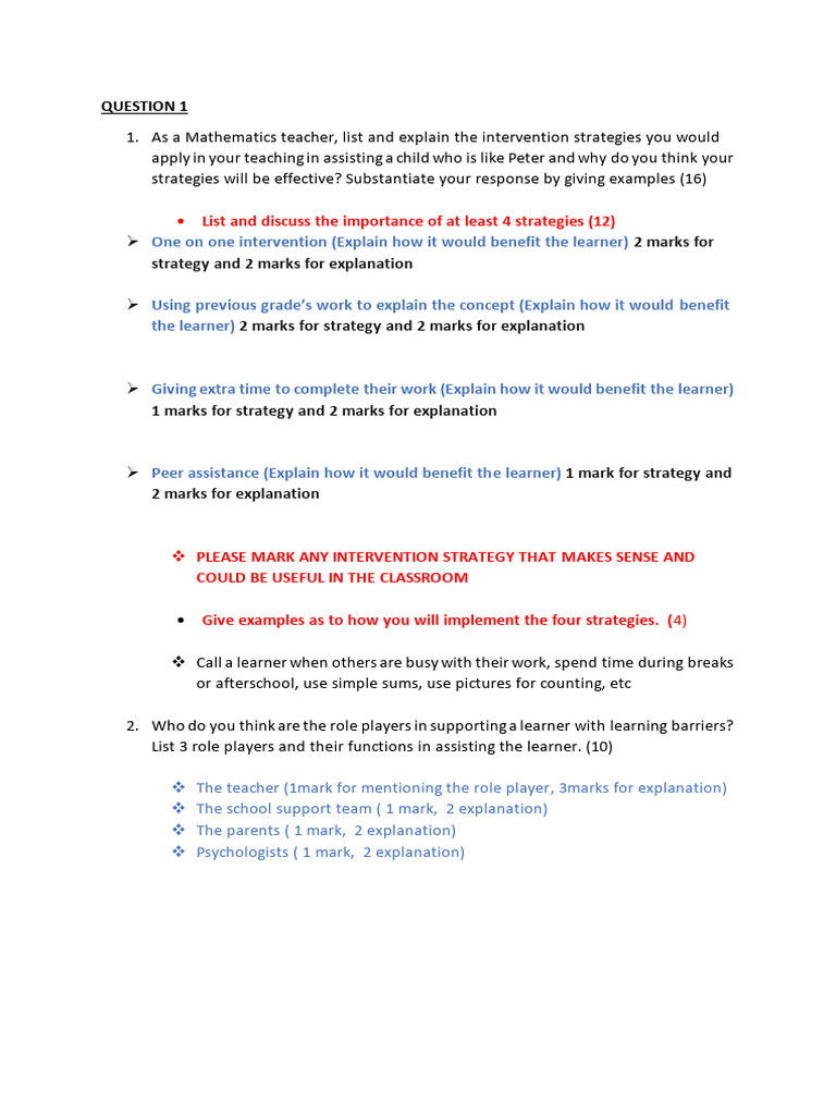 Marking Memo for BTE2601 Assignment 2 | PDF | Career & Growth