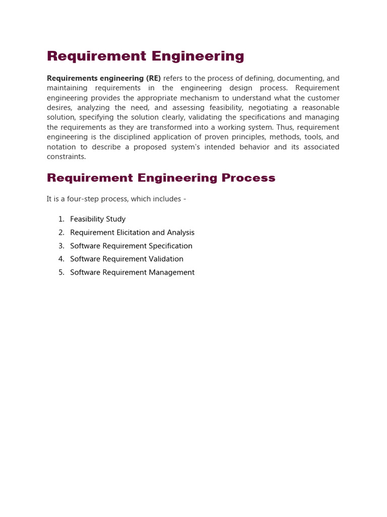 Requirement Engineering Lab 1 | PDF | Feasibility Study | Systems ...