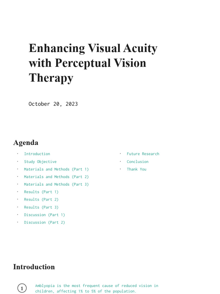 Enhancing Visual Acuity With Perceptual Vision Therapy | PDF | Contrast ...