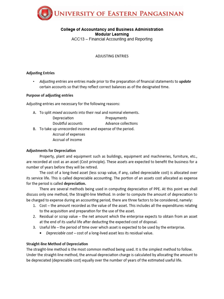 Chapter 8 Adjusting Entries | PDF