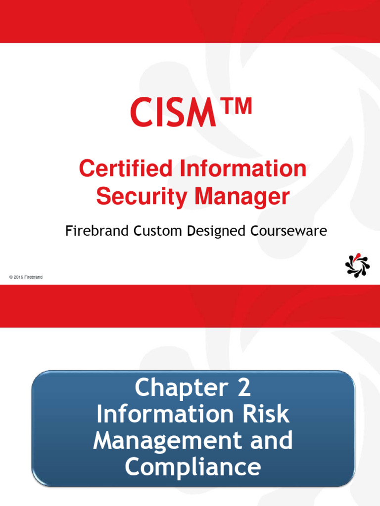 Cism Domain 2 Information Risk Management and Compliance | PDF | Risk ...