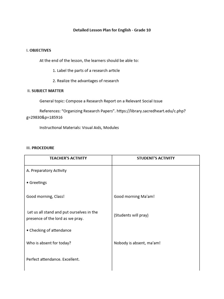 Grade 10 Lesson Plan Part 2 Pdf Food Security Plagiarism