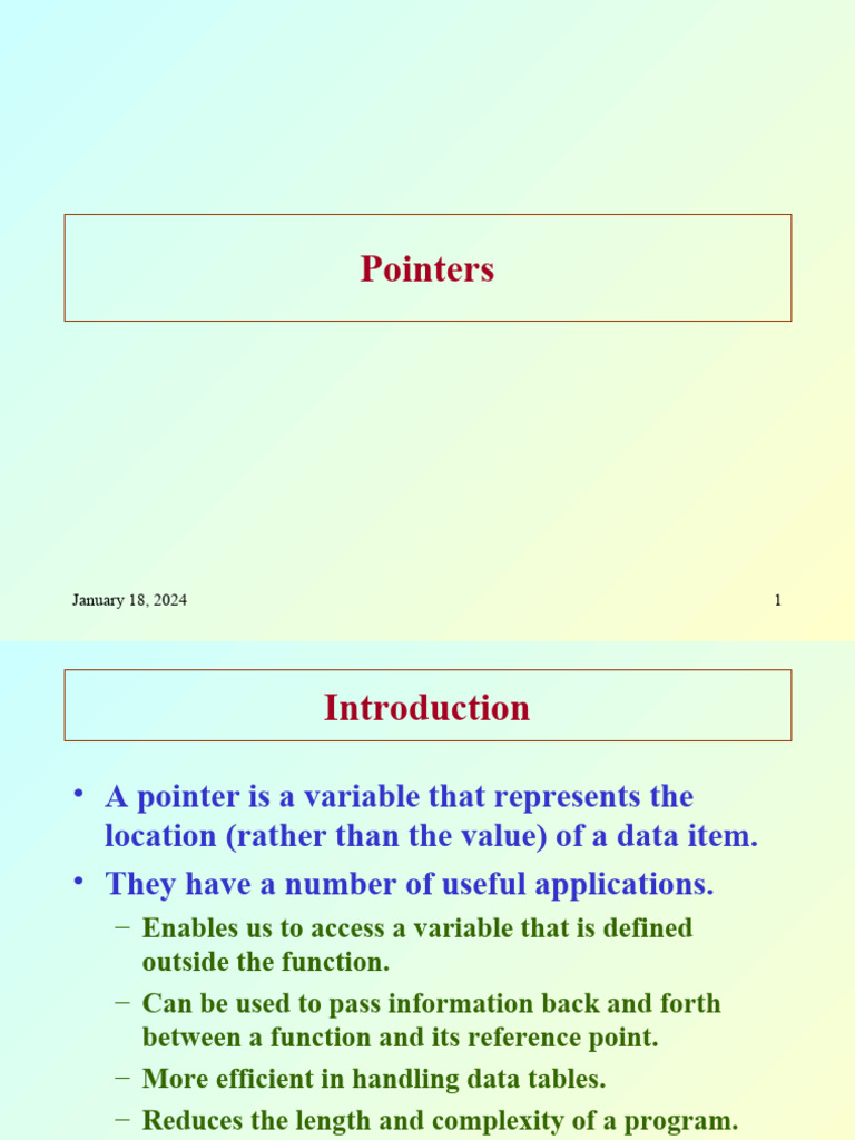 L7 Pointers Pdf Pointer Computer Programming Information Technology 6285