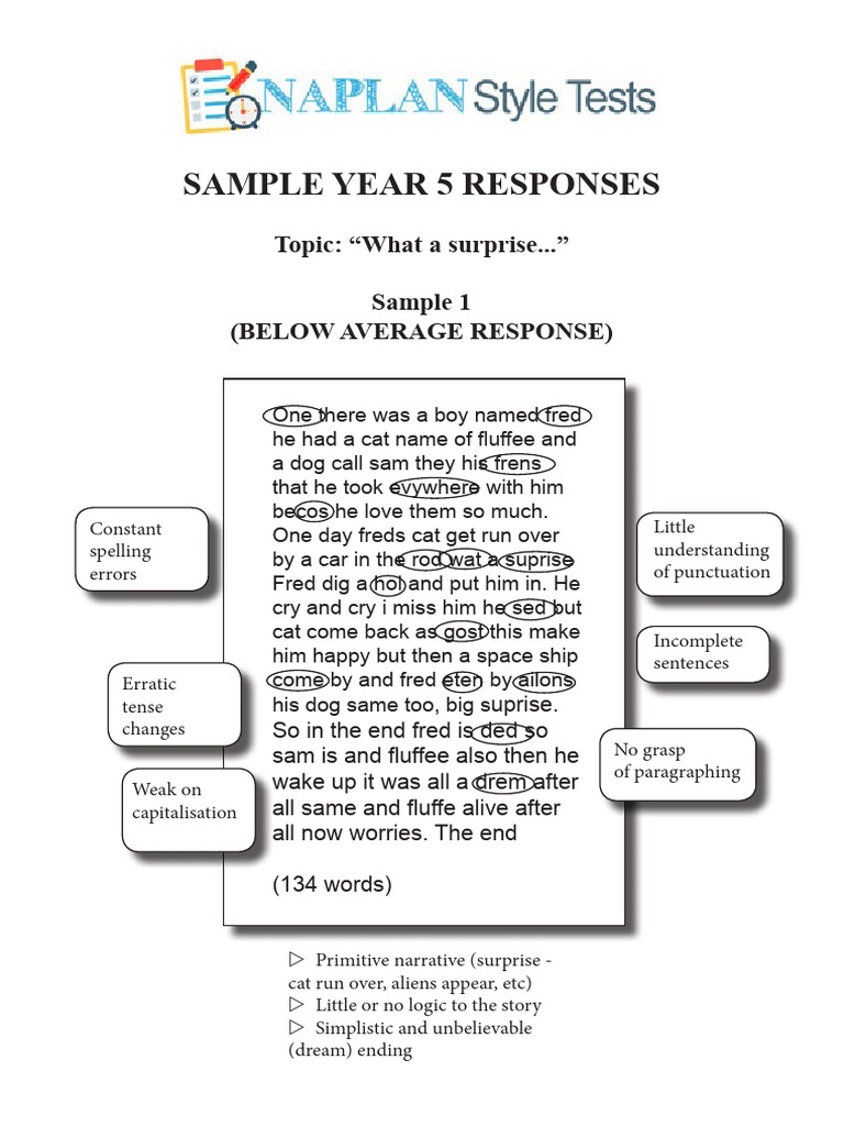 Naplan Style Tests - Narrative - Sample Year 5 Responses | PDF