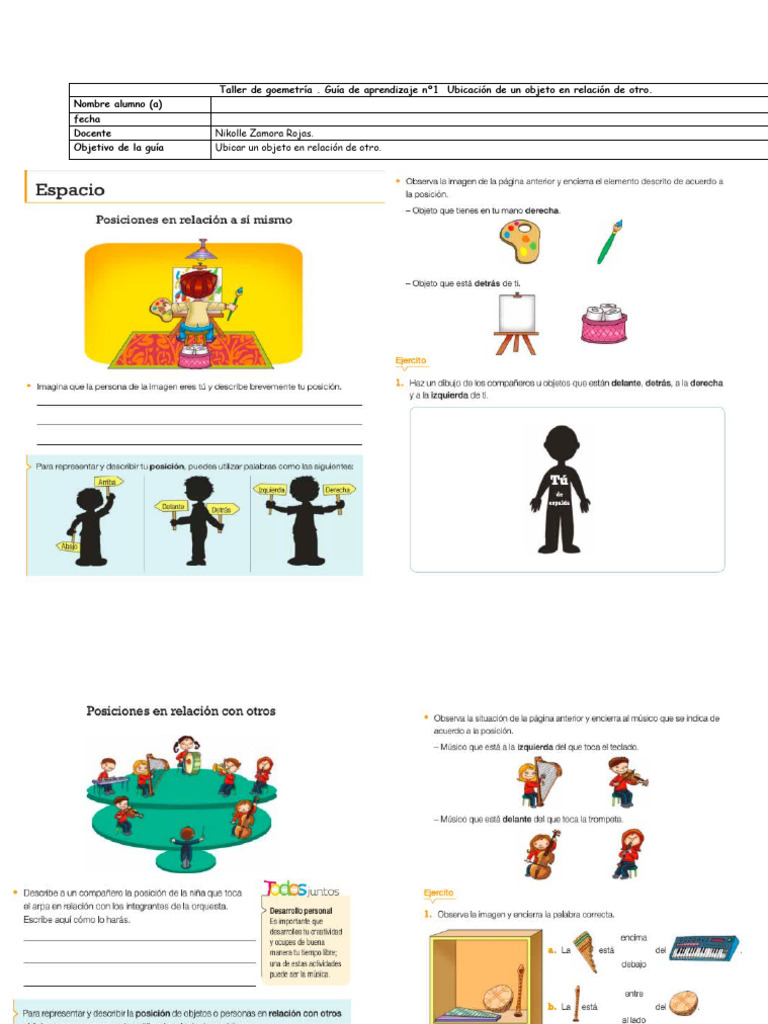 Ubicación de Objetos: Guía Nº1 | PDF