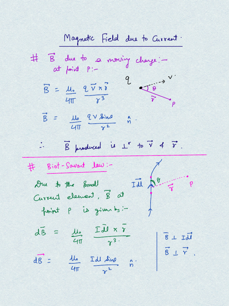 Magnetic Field Due To Current | PDF | Physical Quantities | Quantity