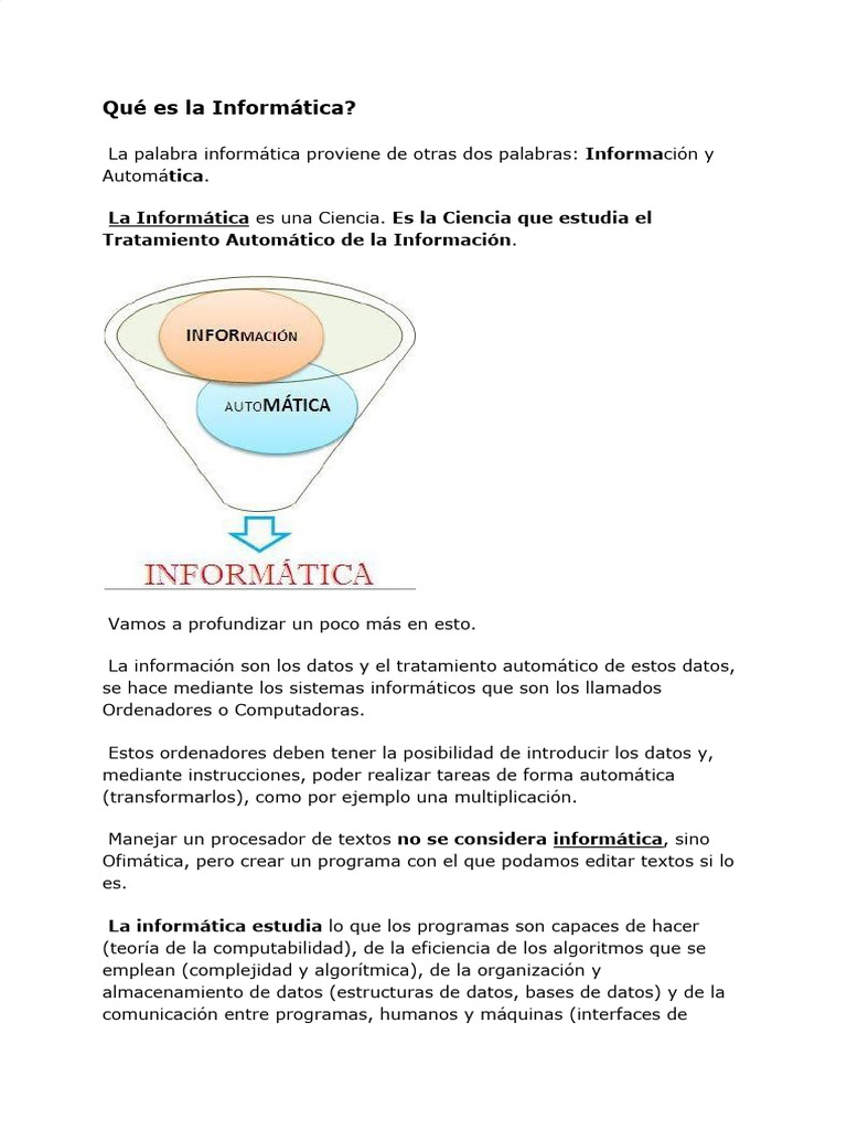 Que Esla Informatica | Descargar gratis PDF | Informática | Ciencias de ...