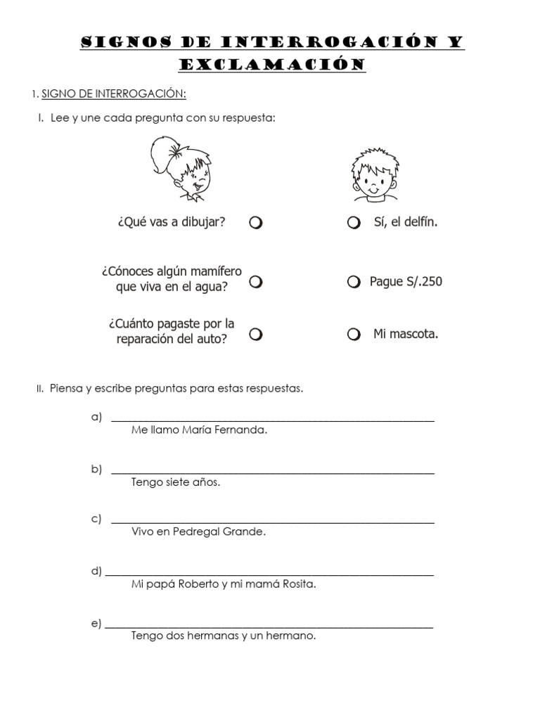 Signos de Interrogación y Exclamación | PDF