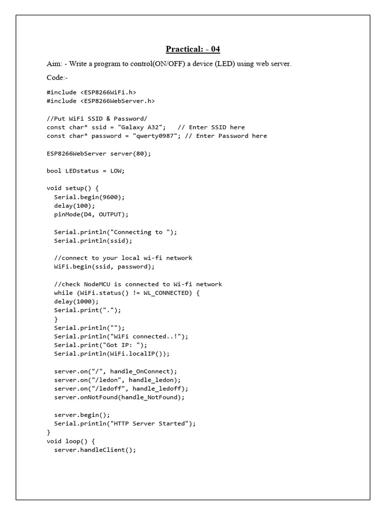 IOT Practical 04 | PDF | Wi Fi | Networking