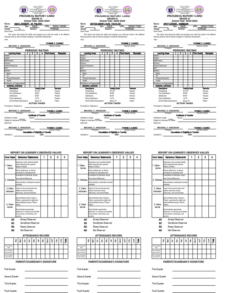 NEW Form 138 New (Grade 4-6) | PDF