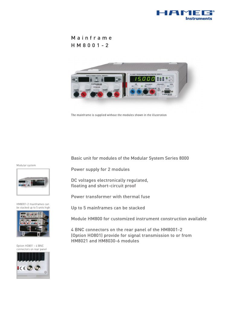 HM 8001 | PDF | Power Supply | Power (Physics)