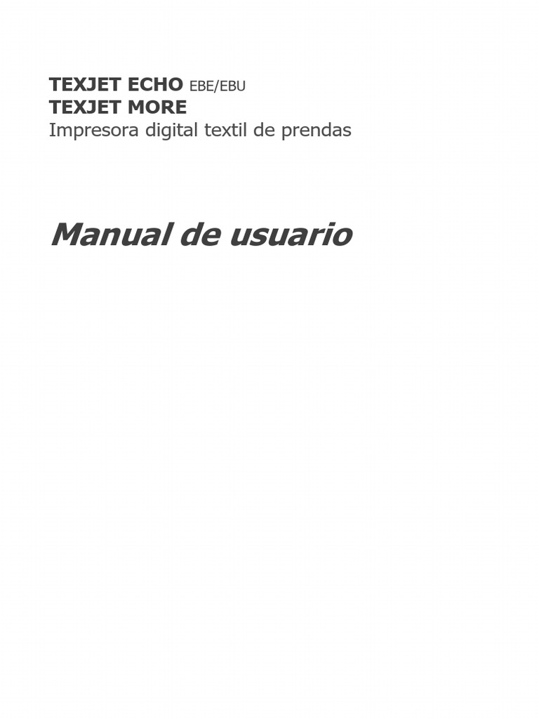 Texjet Echo | PDF | Impresora (Computación) | USB