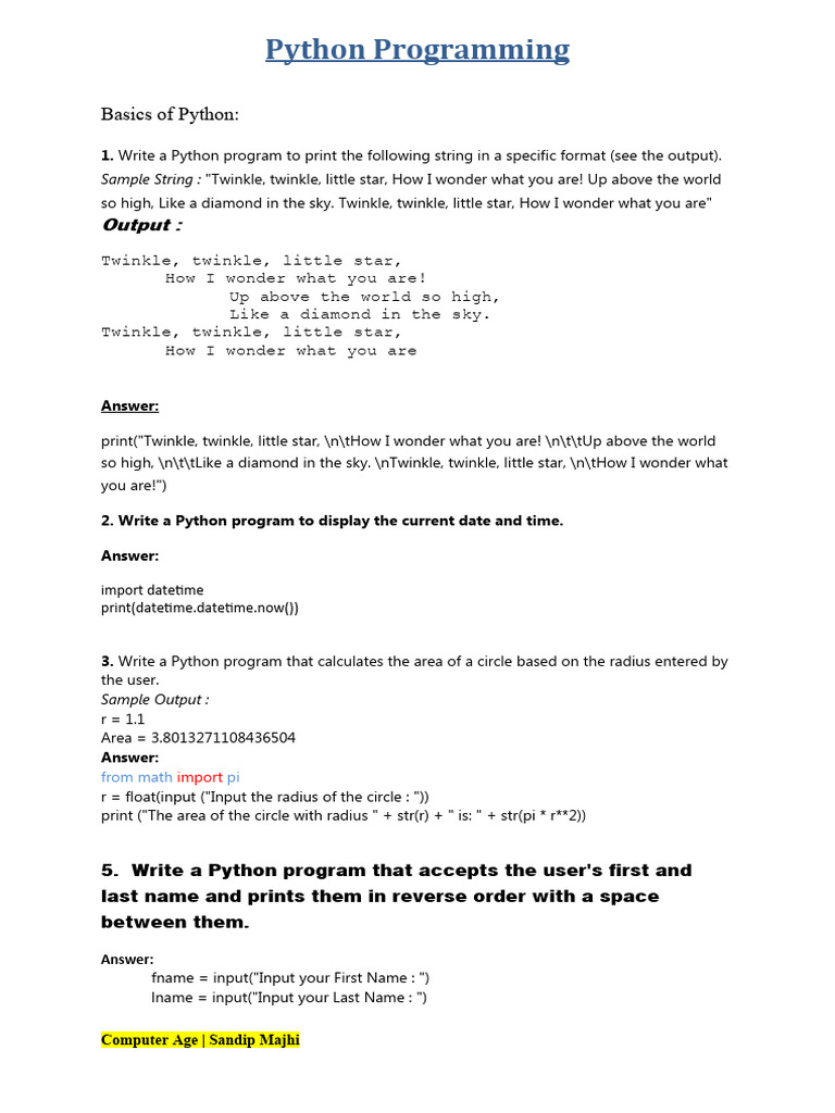 Python Programming Study Materials | Download Free PDF | Applied Mathematics | Software Engineering