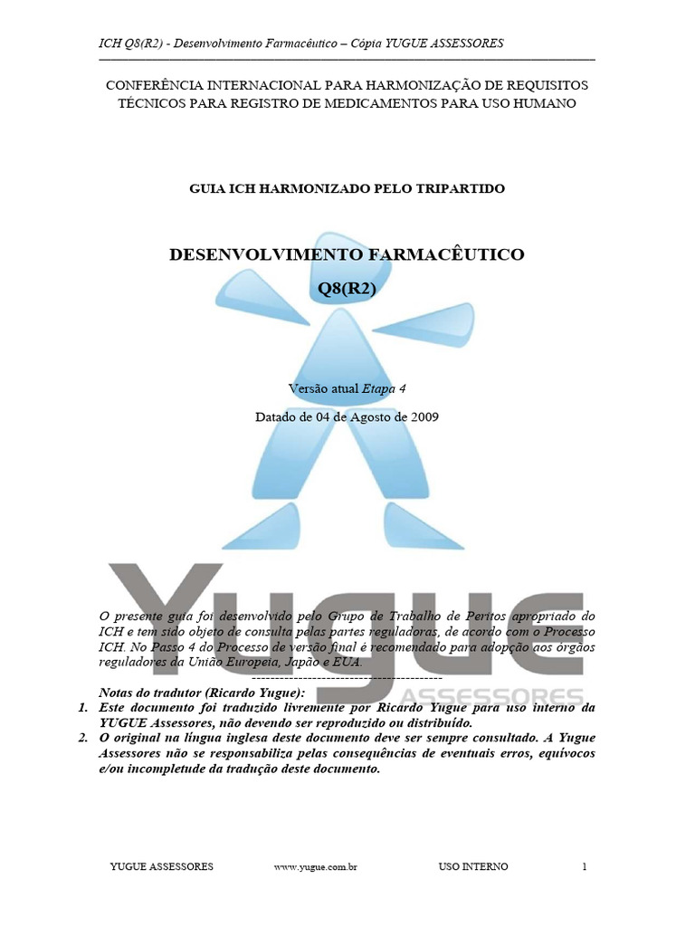 Desenvolvimento Farmacêutico Q8 (R2) | PDF | Qualidade (negócios ...
